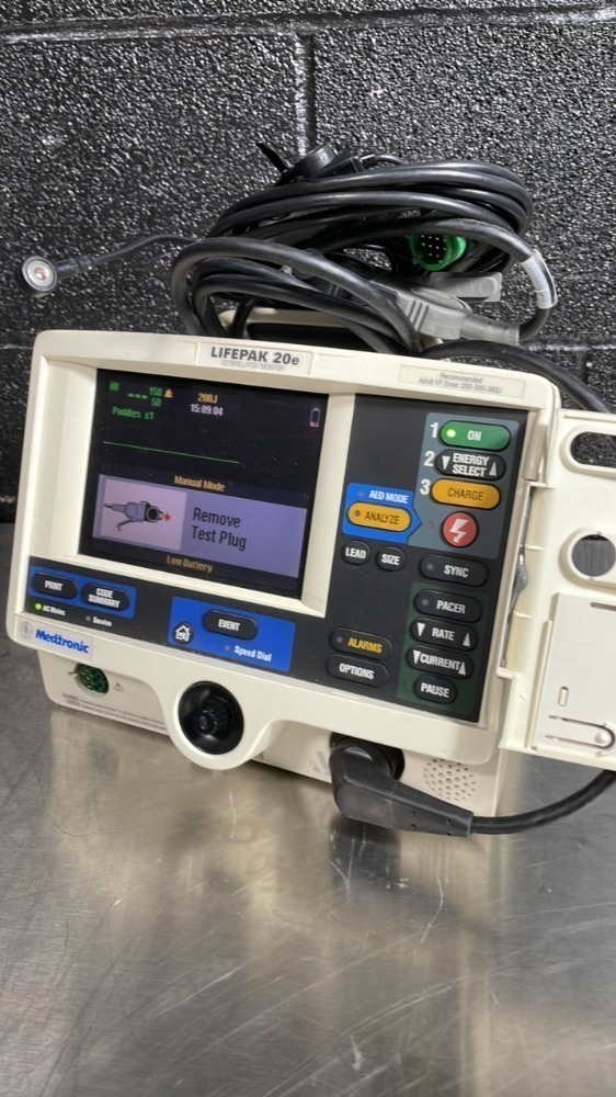 MEDTRONIC/PHYSIO-CONTROL LIFEPAK 20E BIPHASIC DEFIB WITH PACING, 3 LEAD ...