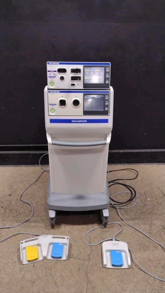 OLYMPUS ESG-400 ESU SYSTEM WITH FOOTSWITCHES & USG-400 ULTRASONIC ...