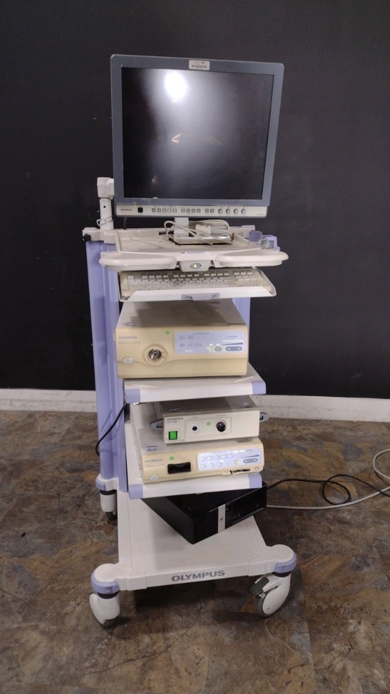 OLYMPUS ENDOSCOPY SYSTEM TO INCLUDE: OLYMPUS EVIS EXERA II CLV-180 LIGHT SOURCE, OLYMPUS CLH-250 ...