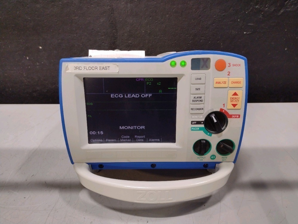 ZOLL R SERIES ALS DEFIB WITH PACING, 3 LEAD ECG, SPO2, ANALYZE