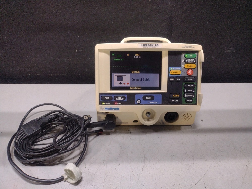 MEDTRONIC/PHYSIO-CONTROL LIFEPAK 20 DEFIB WITH PACING, 3 LEAD ECG, SPO2 ...