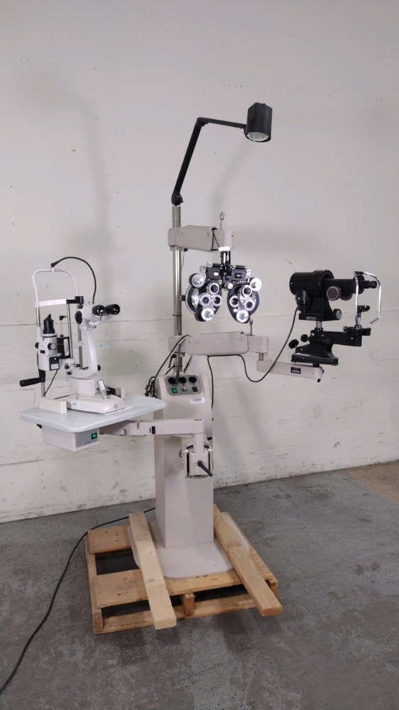 INSTRUMENT STAND TO INCLUDE: CSO SL980-3X SLIT LAMP, REICHERT 11636 ...