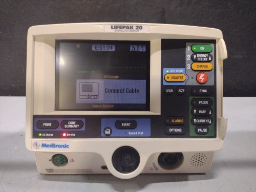 MEDTRONIC/PHYSIO-CONTROL LIFEPAK 20 DEFIB WITH PACING, 3 LEAD ECG, ANALYZE