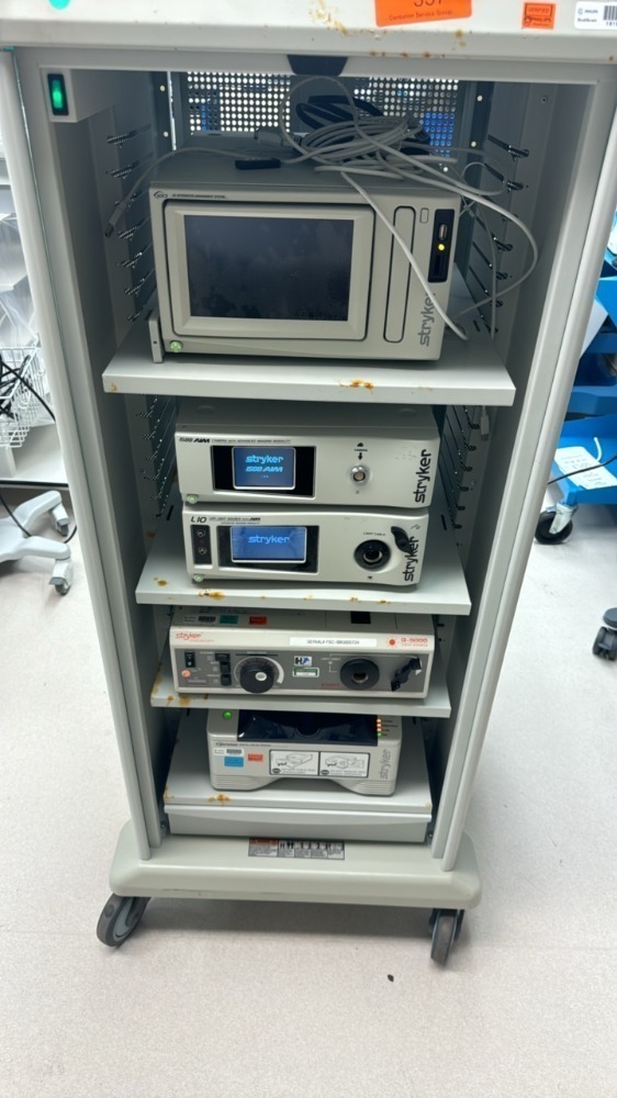 STRYKER 1588 ARTHROSCOPY TOWER TO INCLUDE 1588 AIM CCU, L10 LIGHTSOURCE ...