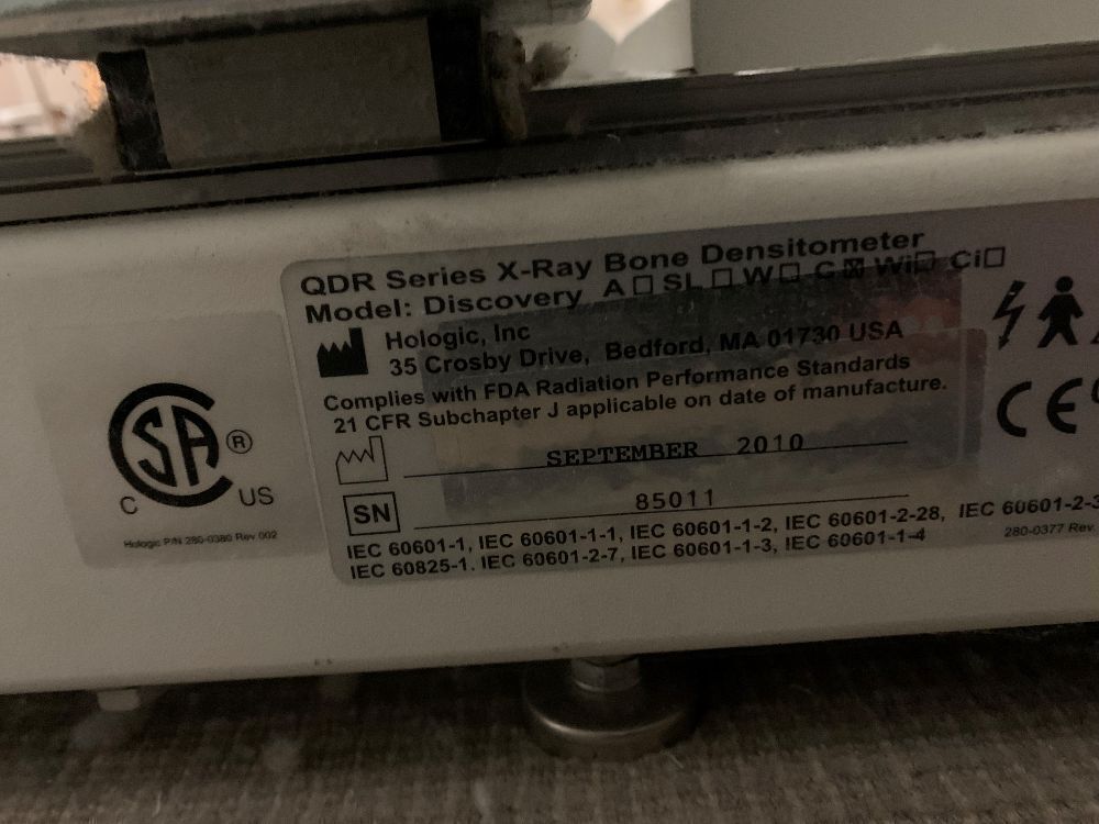 2010 Hologic Discovery QDR Bone Densitometer