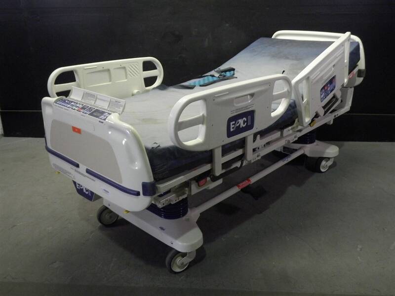 STRYKER EPIC 2030 (SQUARE RAILS) HOSPITAL BED WITH HEAD AND FOOT BOARDS ...