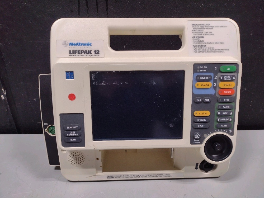 MEDTRONIC/PHYSIO-CONTROL LIFEPAK 12 BIPHASIC DEFIB WITH PACING, 3 LEAD ...