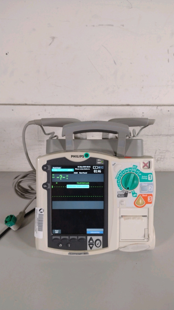 PHILIPS HEARTSTART MRX DEFIB WITH PACER, AED MODE, PADDLES, 2 BATTERIES