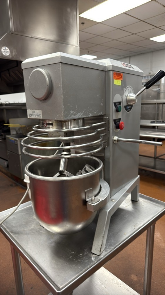 UNIVEX SRM12 COMMERCIAL MIXER W/ ATTACHMENTS ON CART, COUNTERTOP ...