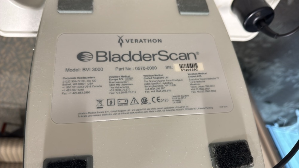 VERATHON BLADDERSCAN BVI 3000 BLADDER SCANNER WITH TRANSDUCER ON ...