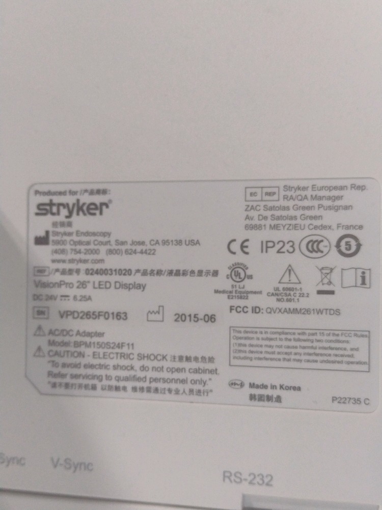 STRYKER ENDOSCOPY SYSTEM TO INCLUDE 1488 HD CAMERA CONTROL UNIT, L9000 ...