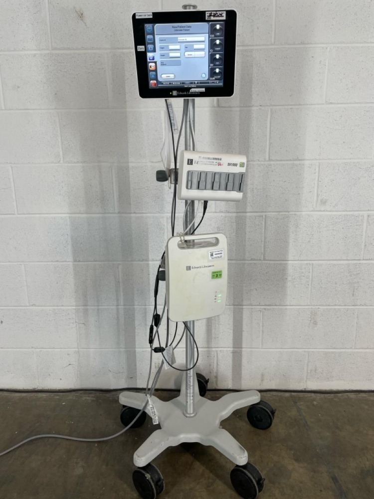 EDWARDS LIFESCIENCES EV1000 MONITOR SYSTEM ON ROLLING STAND INCLUDES ...